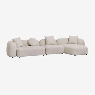 Sklum Modulares Sofa mit rechter Chaiselongue, 3-teilig, in Chenille Coco - Sklum