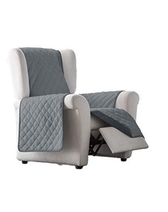 Estoralis | Eden | Sofabezug im modernen Design | Gesteppter Stoff | Grau/Anthrazit | Für Sessel oder Relax 1-Sitzer | Stoffgröße 55 x 220 cm (Breite x Höhe) Sc