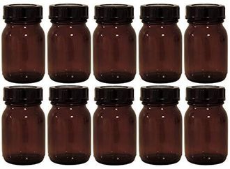 Viva Haushaltswaren Viva-Haushaltswaren braunes Apothekerglas Set 10x 75ml inkl. Schraubverschluss & Etiketten made in Germany