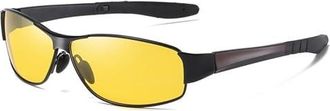 Generic Lunettes De Soleil Polaris&eacute;es &Agrave; Monture M&eacute;tallique Carr&eacute;e For Hommes, Lunettes De Soleil De Sport &Agrave; La For La Conduite(Yellow)