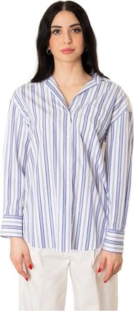 Max Mara Chemise ray&eacute;e - Femme - Blouses et Chemises - Bleu - Taille: 36 FR