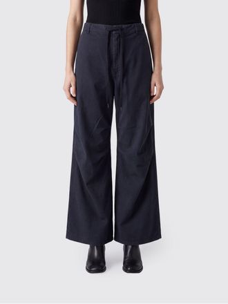 Maison Margiela Weite Baumwollhose von mit Kordelzug in der Taille