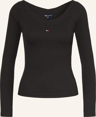 Tommy Jeans Off-Shoulder-Shirt schwarz