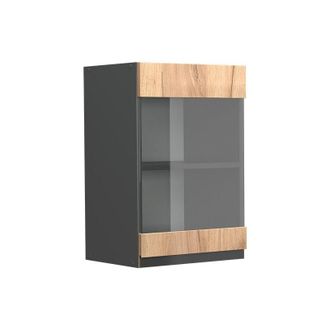 Vicco Meuble de cuisine haut vitr&eacute; R-Line, Ch&ecirc;ne de force dor&eacute;, 40 cm J-Shape