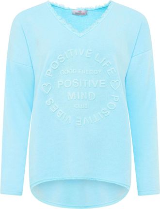 Zwillingsherz Sweatshirt Positiv für Damen Frauen - Hochwertiger Baumwoll Pullover Hoodie Pulli Langarm kuschelig weich Langarmshirt Oversized Sommer