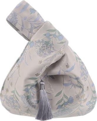 Yardwe Paquet &agrave; Main Japonerie en Tissu Bleu Noeud Pochette-Bracelet Grosse Taille Paquet de Poignet Portable Multifonction pour Femme Hanfu &Eacute;l&eacute;gant pour Ten
