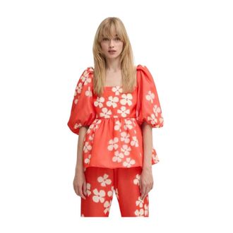 Stine Goya Bluse mit Blumenmuster und quadratischem Ausschnitt - - Blouses & Shirts - Damen - Orange - M