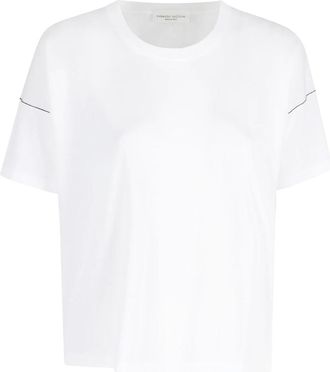 Roberto Collina Femme, Tops, Blanc, Taille: 38 FR T-shirt &agrave; col rond