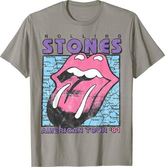 THE ROLLING STONES Offizielles Rolling Stones American Tour 81 Grau T-Shirt