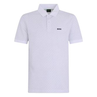 HUGO BOSS Baumwoll-Polo mit Muster - - Tops - Herren - Wei&szlig; - M