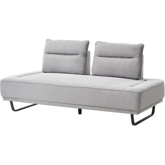 Beliani Canapé Moderne Rembourré Tissu 3 Places Pieds en Fer avec Dossier Réglable Gris Faxen