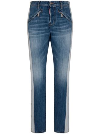 Dsquared2 Straight-Leg-Jeans mit Streifen - Blau