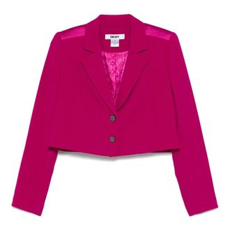DKNY Cropped Blazer mit zwei Kn&ouml;pfen - - Jackets - Damen - Rosa - L