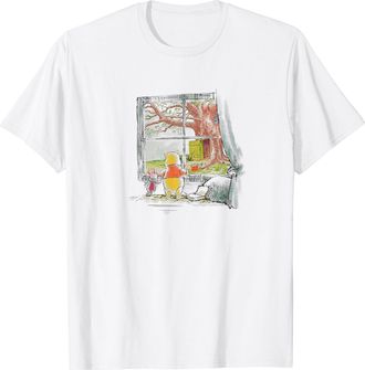 Disney Winnie The Pooh & Piglet Looking Out The Window T-Shirt