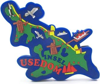 Generic Usedom Rubber XL Magnet 11 cm Souvenir Germany Seebrücke Möwe Meer