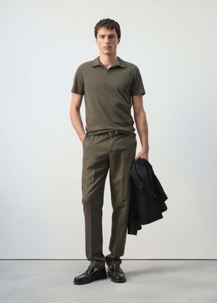 Mango Polo piqu&eacute; slim-fit vert fonc&eacute; - Homme - XXL - MANGO MAN