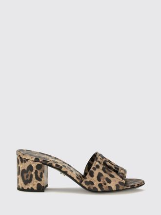 Dolce & Gabbana Mules en cuir &agrave; imprim&eacute; animalier avec logo DG