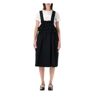 Comme Des Gar&ccedil;ons Femme, Robes, Noir, Taille: 36 FR Ruffle Salopette Dress