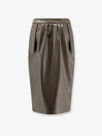 Stella McCartney Womens Midi Skirt Alter Mat Brown Polyester