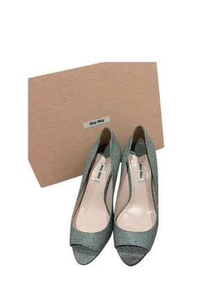 Miu Miu Stringray Embossed Wedges Size 37