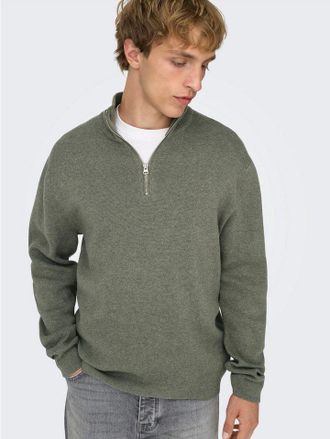 Only & Sons Troyer ONSTING LIFE REG HALF ZIP KNIT NOOS Baumwolle, regular fit