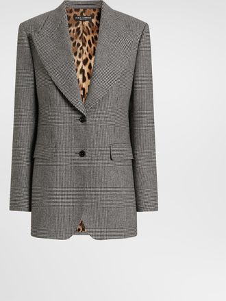 Dolce & Gabbana Sakko Aus Flanell Mit Einreihiger Knopfleiste In Prinz-von-wales-karo - Frau Blazer Mehrfarbig 40