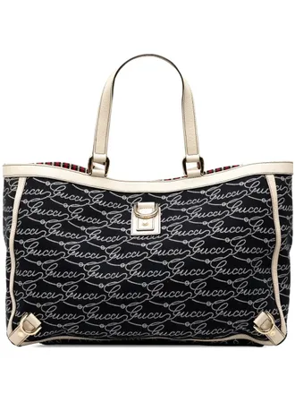Gucci sac &agrave; main Abbey D Ring 85th Anniversary en toile (2000-2015) - Bleu