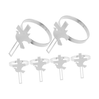 Amosfun 6 St&uuml;ck Heilige Kommunion Taufe Serviettenring Hochzeitszeremonie Dekorationen Serviettenhalter Weihnachten Serviettenringe Halter Serviettenschnalle 