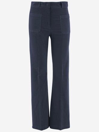 Ql2 Quelledue Pantalon en velours de coton extensible Ql2 Donna