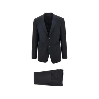 Emporio Armani Costume M Line en laine stretch - Homme - Costumes - Bleu - Taille: XL
