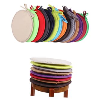Cabilock Rundes Sitzkissen Esszimmerstuhlkissen 30cm Durchmesser Polyester Schaumstoff Mit Riemen B&uuml;ro Zuhause Stuhlpolster