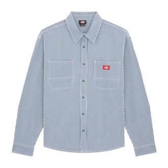 Dickies Hickory Work Shirt LS - - Shirts - Herren - Blau - M