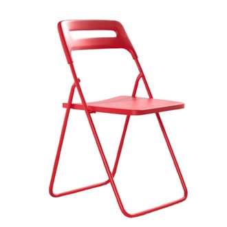 Generic Kunststoff-Klappstuhl Einfacher Freizeit-Rückenlehnenstuhl für den Heimgebrauch, Restaurantsitze, Bank, Trainingsstuhl (orange)