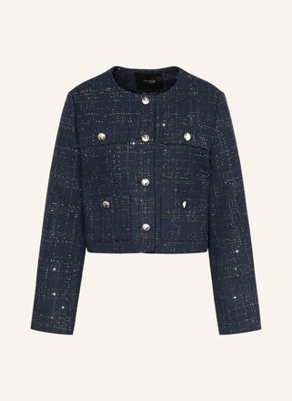 Maje Kastenjacke Mit Glitzergarn Und Pailletten blau