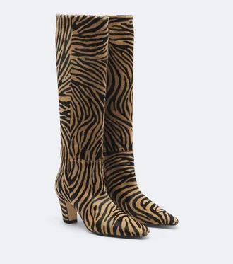 Aeyde Bottes Silva en cuir fa&ccedil;on poulain