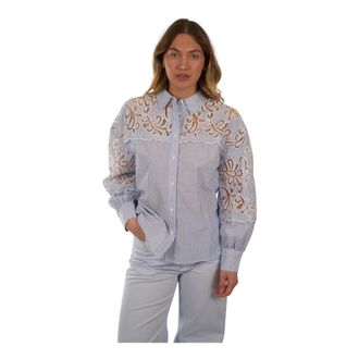 Suncoo Damen, Blusen & Hemden, Blau, LGr&ouml;&szlig;e