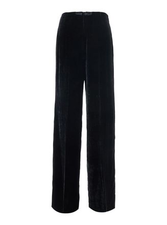 P.A.R.O.S.H. Womens Trousers Oversized Velvet Black Viscose