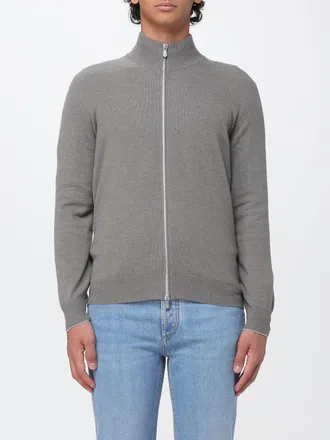 Brunello Cucinelli Cardigan slim fit en cachemire avec col roul&eacute; et zip