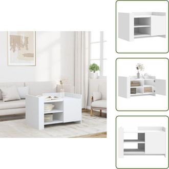 vidaXL The Living Store - Couchtisch Wei&szlig; 80x50x50 cm Holzwerkstoff - Couchtisch - Wohnzimmerm&ouml;bel - Holzm&ouml;bel - Wei&szlig;er Couchtisch - Stauraum