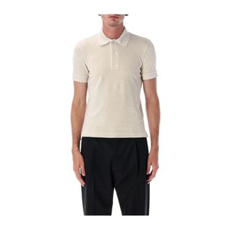 Tom Ford Homme, Tops, Blanc, Taille: 2XL Polo en tissu &eacute;ponge