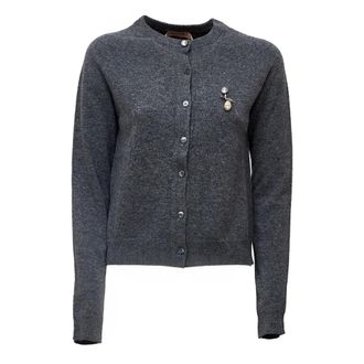 N&deg;21 Girocollo Cardigan - - Knitwear - Damen - Grau - S