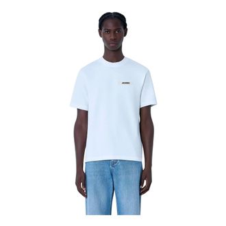 Jacquemus Homme, Tops, Blanc, Taille: XL T-shirt en jersey de coton avec logo