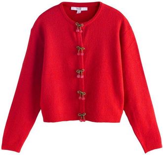 Next Strickjacke Strickjacke mit Rundhalsausschnitt (1-tlg)