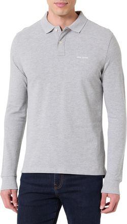 Pepe Jeans London Herren M Basic Long Polo Poloshirt, Grau (meliertes Grau), L