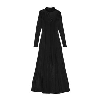 Remain Elegantes Mesh Maxikleid - - Dresses - Damen - Schwarzk - S