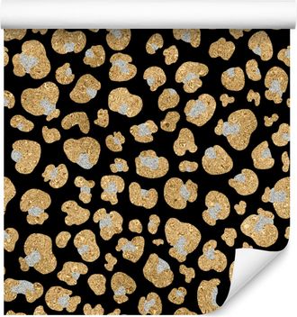 OEM Carta Da Parati Effetto Pelle Dorata, Ocra, Oro E Nero Per Soggiorno E Camera Da Letto, 50x1000 Cm