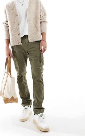 Polo Ralph Lauren Cargohose aus genopptem Canvas in Olivgr&uuml;n mit schmalem Schnitt