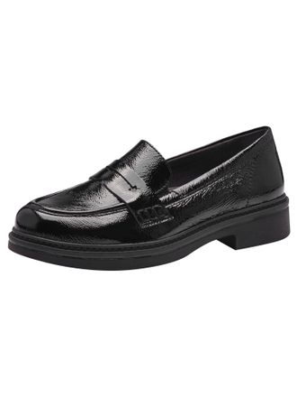 Tamaris Comfort Damen Slipper aus Leder Elegant, Schwarz (Black Patent), 41 EU