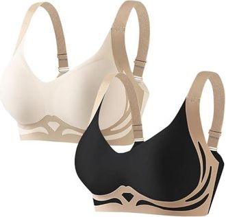 Generic Soutien-Gorge sans Armature Femme Lot de 1/2/3/4, Brassiere Sport Femmes Maintien Fort Grande Taille sous-Vêtements avec Ajustement RéGlable Yoga Bras