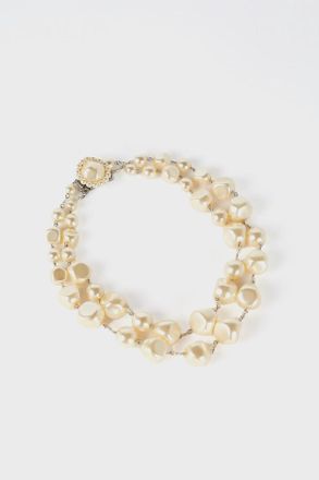 Gerard Darel Collier double en perles de verre - Blanc